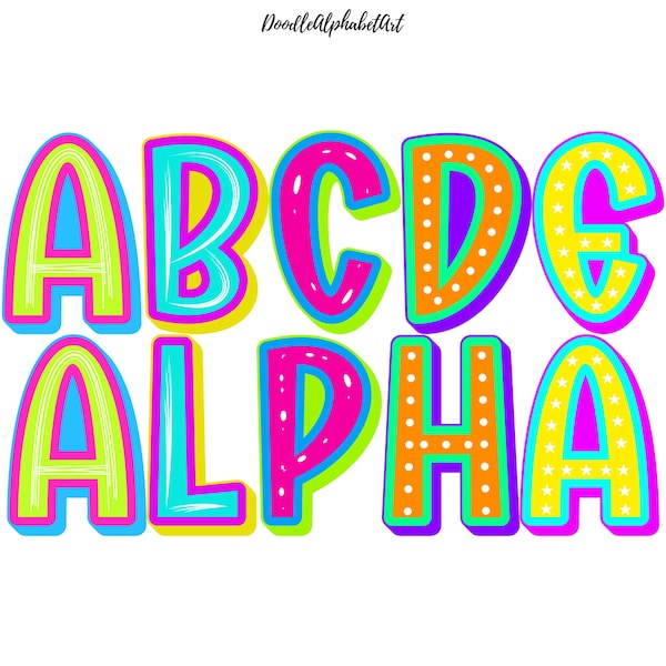 Retro Alphabet - Etsy