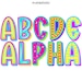 Grunge Groovy Alphabet PNG, Teacher Color Palette, Retro Letters PNG ...