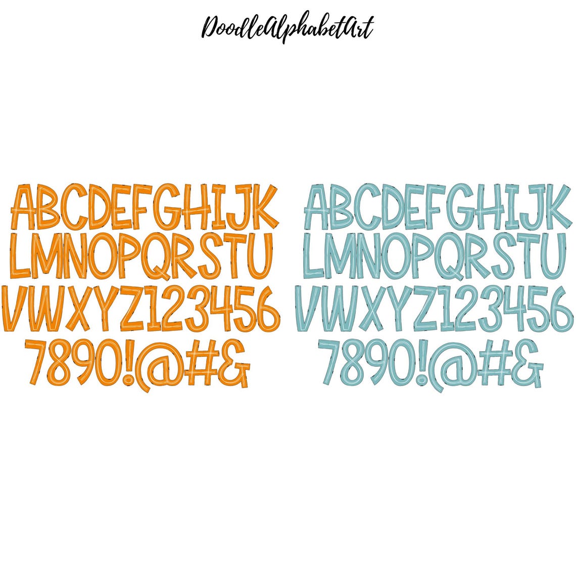 Boho Scribble Alphabet PNG Bundle: Bohemian Color Letters (digital ...
