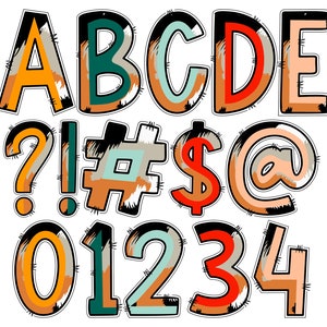 Half Wild Tiger Stripes Animal Print Digital Alphabet & Numbers PNG ...