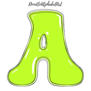 Bright Scribble Retro Groovy Letters, Doodle Alphabet 3D Inflated PNG ...