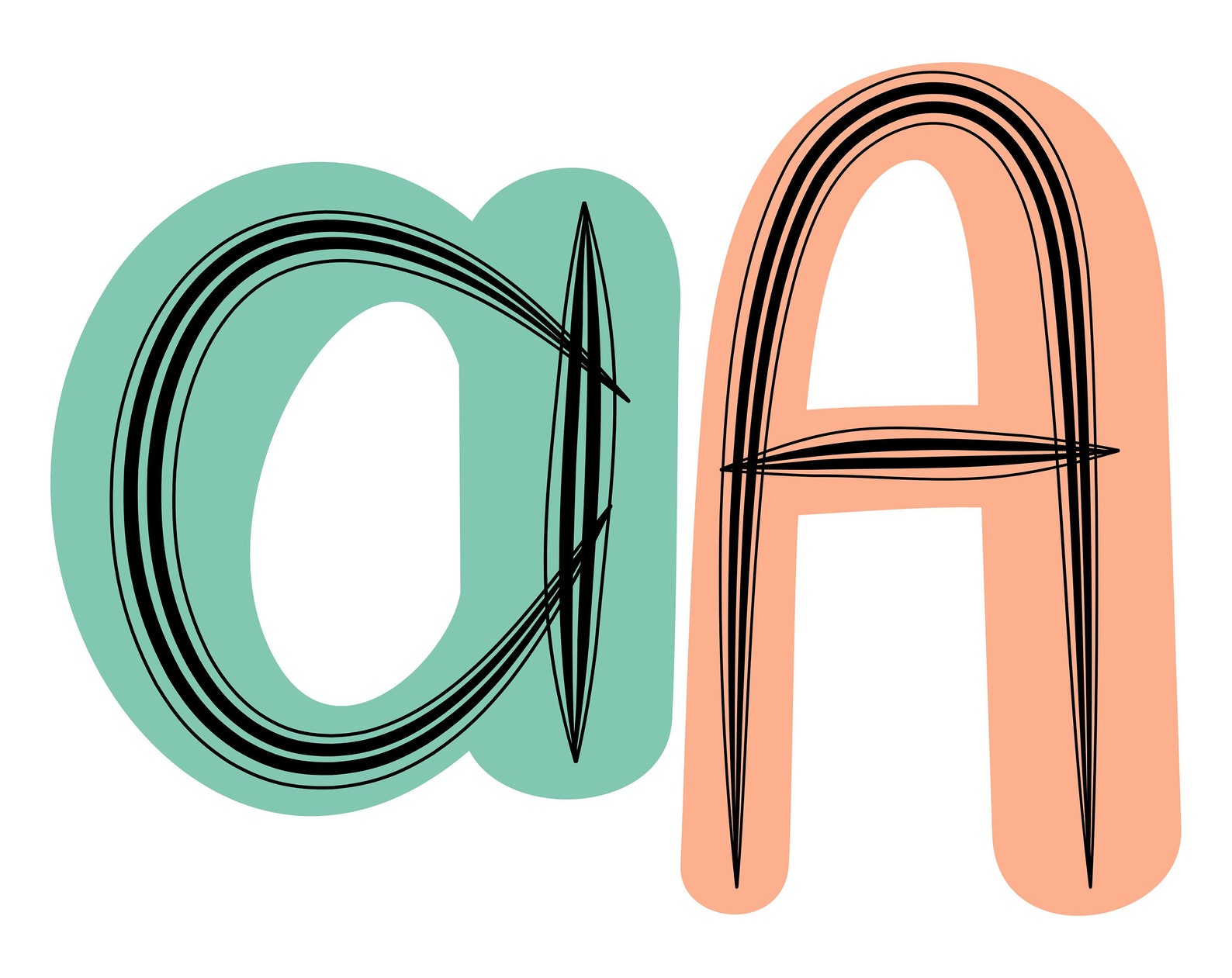 Scribble Letters PNG Pastel Summer Season Color Scheme Hand - Etsy