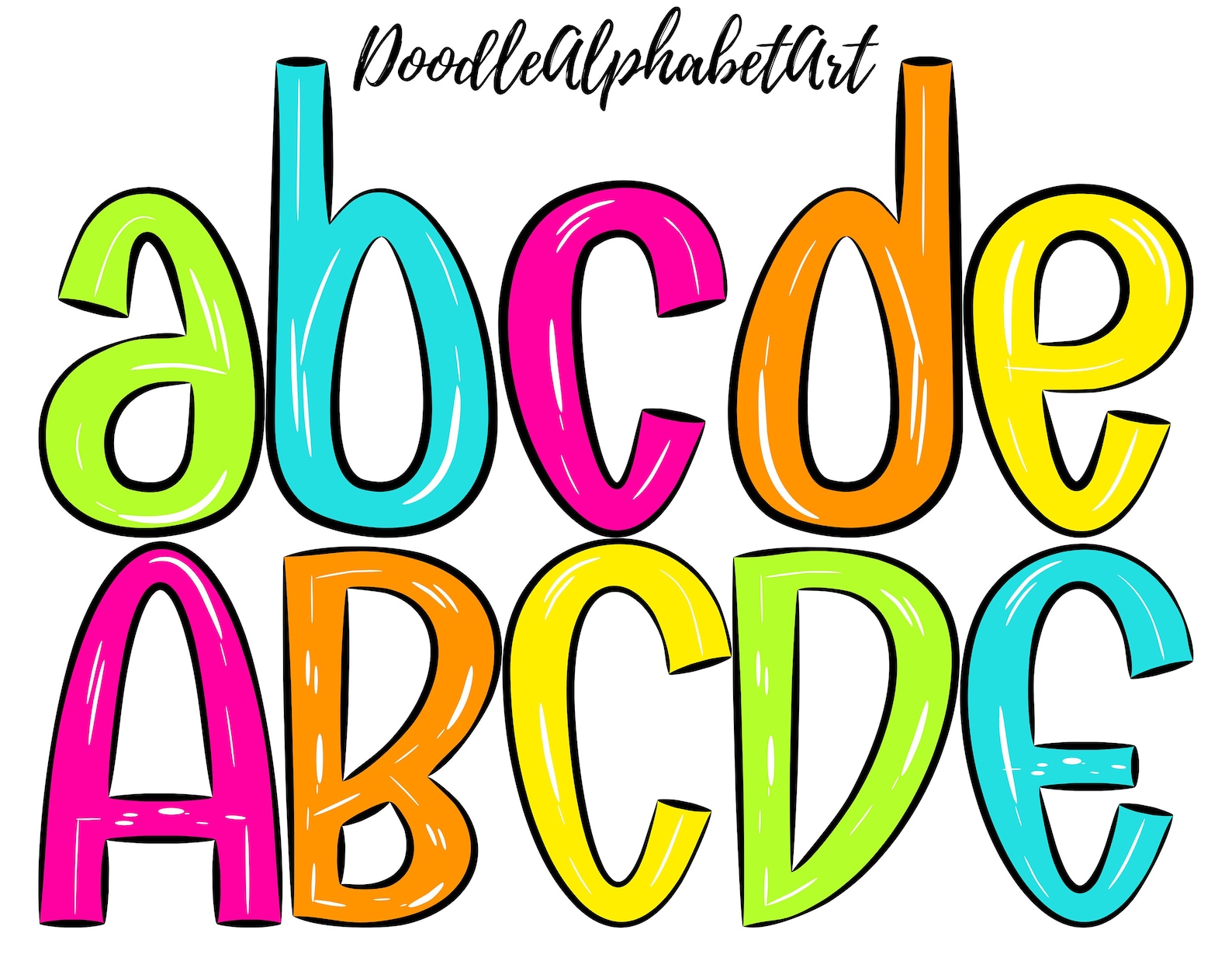 Splash Lines Alphabet Letters PNG, Bright Color, Doodle Alphabet PNG ...