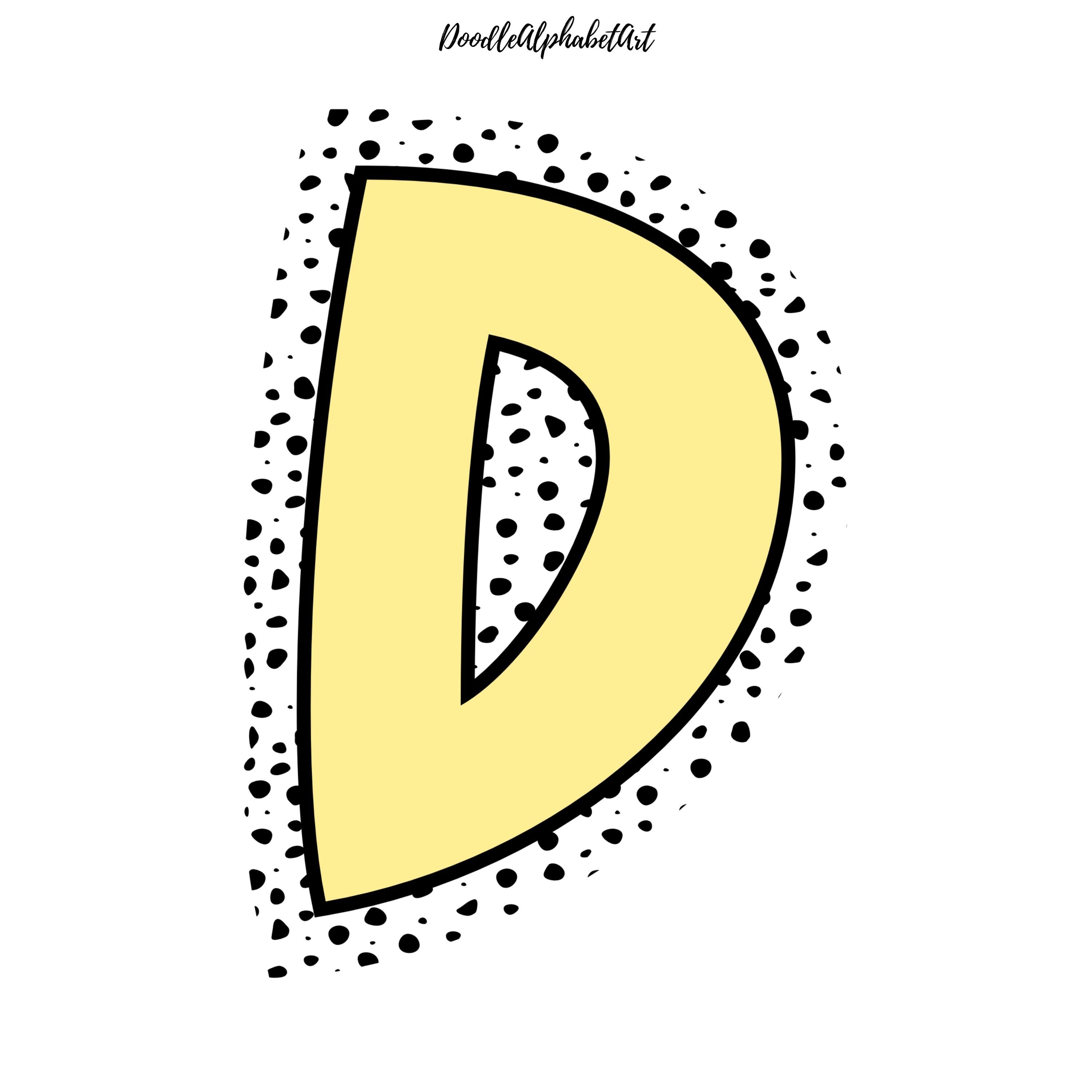 Pastel Doodle Alphabet PNG: Dalmatian Dots Outline (digital Download ...