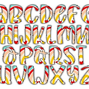 Boho Rainbow Alphabet PNG. Classroom Rainbow Alphabet | Hand Drawn ...