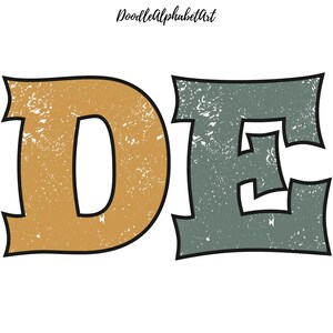 Boho Distressed Grunge Alphabet PNG Bundle, Boho Color Palette, 5 Alpha ...