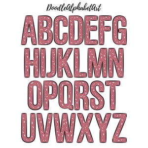 Boho Water Bubbles Splash Doodle Letters PNG Bundle, 10 Alpha Sets ...