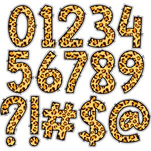 Colorful Seamless Leopard Digital Doodle Alphabet Letters PNG, Hand ...