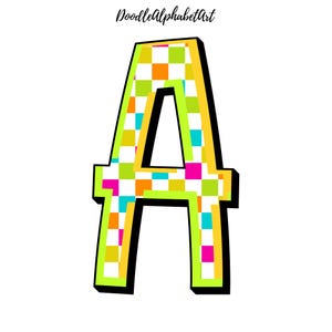 Vibrant Funky Colorful Letters PNG Bundle Feat. Polka Dot ,checkered ...