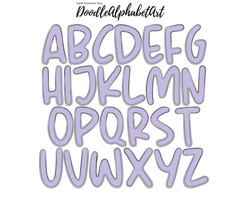 Scribble Letters PNG in 5 Colors Unicorn Rainbow Pastels - Etsy