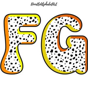 Groovy Dalmatian Doodle Alphabet PNG Bundle: Vibrant Alpha Sets ...