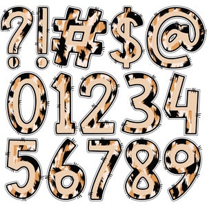 Half Leopard Abstract Animal Print Alphabet Numbers PNG, Boho Rose ...
