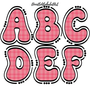 Easter Doodle Alphabet PNG Bundle: Pastel Dot Letters (digital Download ...