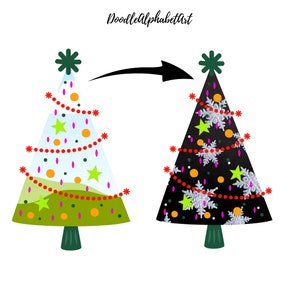 Editable Christmas Tree Canva Frames Collection, Hand Drawn Canva Frame ...