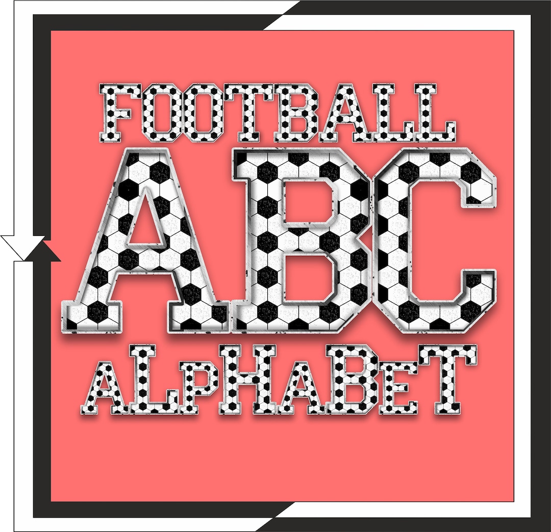 Soccer / Football Alphabet Doodle Letters PNG, Uppercase Letters ...