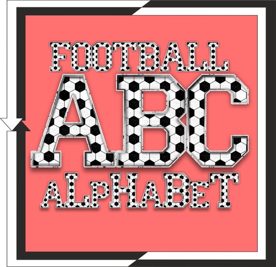 Soccer / Football Alphabet Doodle Letters PNG Uppercase - Etsy
