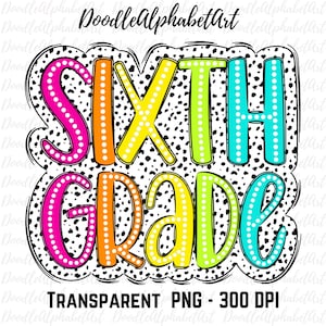 Sixth Grade Teacher PNG Design, Dalmatian Dots, Bright Colors, Colorful ...