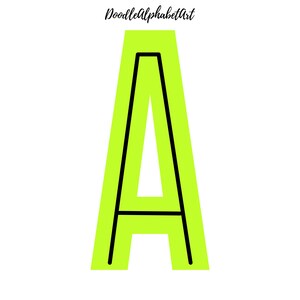 Vibrant Doodle Alphabet PNG Bundle: Bright Color Letters (digital ...