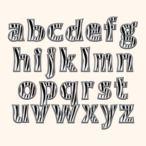 Zebra Print Alphabet PNG: Hand-drawn Doodle Letters & Numbers (digital ...
