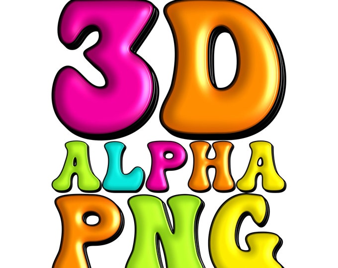 3D Inflated Alphabet Set, 10 Alpha Sets, Pastel Color Palette, 3D ...