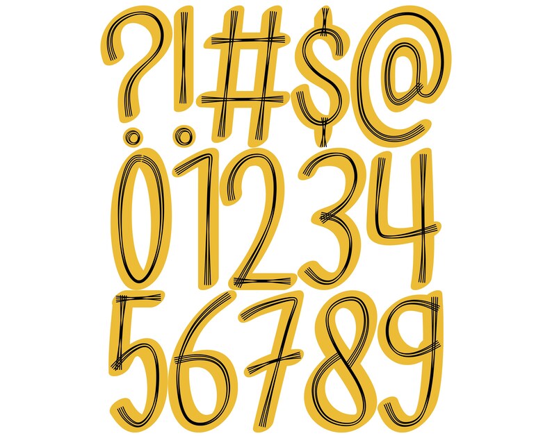 Scribble Letters PNG Set in 8 Colors Alpine Merino Dark - Etsy