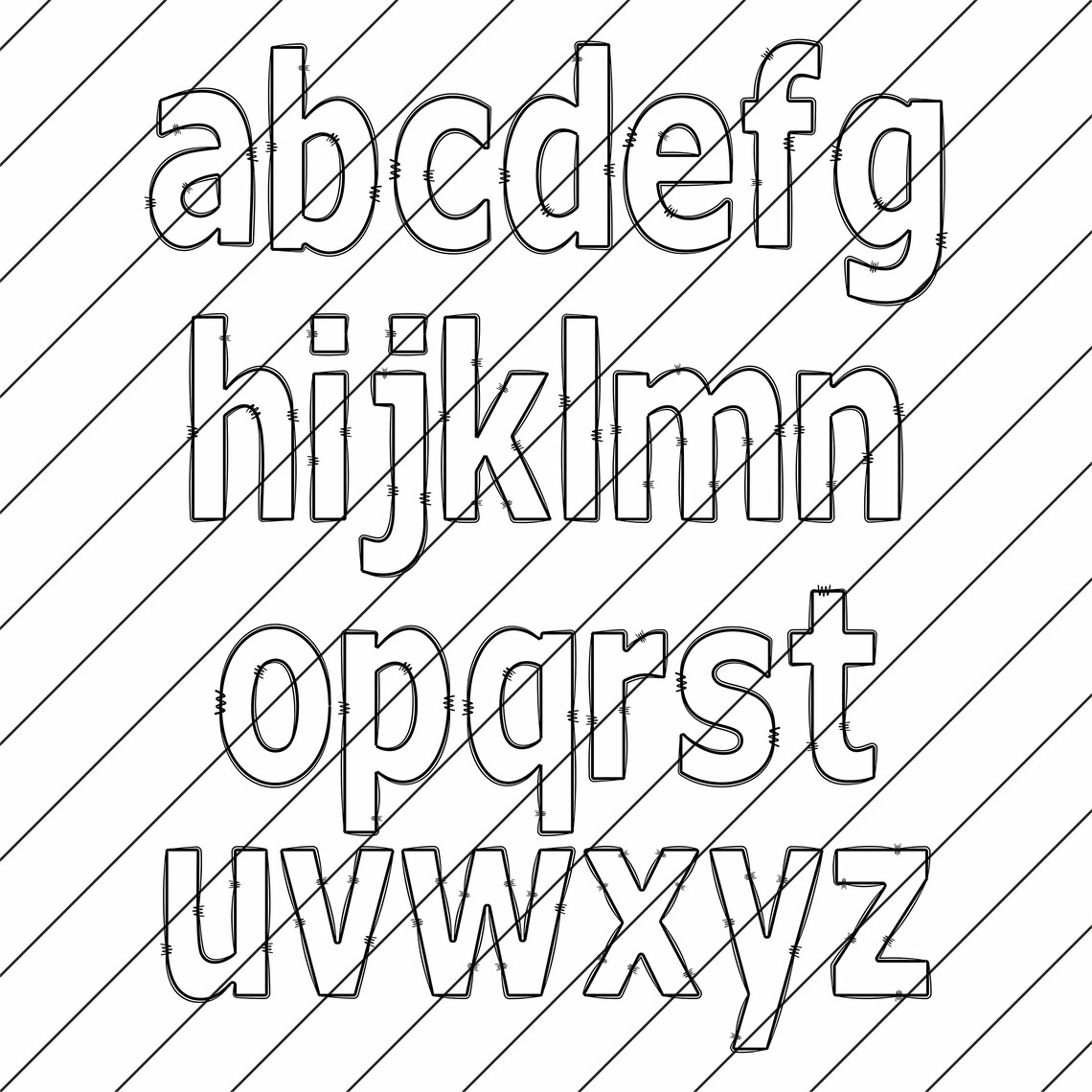 Doodle Letters Digital Alphabet PNG SVG With Transparent - Etsy