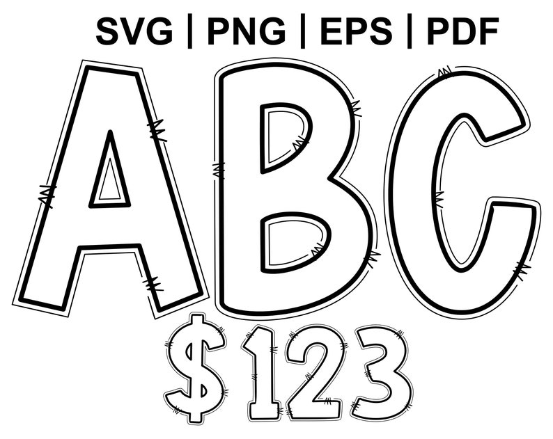 Doodle Blank Transparent Letters Font Alphabet SVG PNG EPS - Etsy Doodle Blank Transparent Letters Font Alphabet SVG PNG EPS - Etsy
