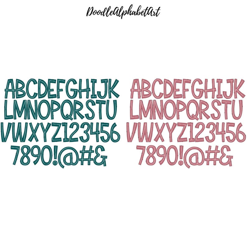 Boho Scribble Alphabet PNG Bundle: Bohemian Color Letters (digital ...