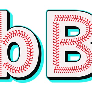 Baseball Alphabet Letters PNG Bundle, Baseball Sports Doodle Letters ...