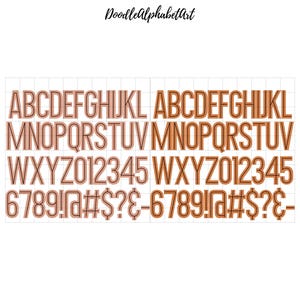 Boho Center Line Alphabet PNG Bundle, 10 Alpha Sets, Doodle Fonts ...