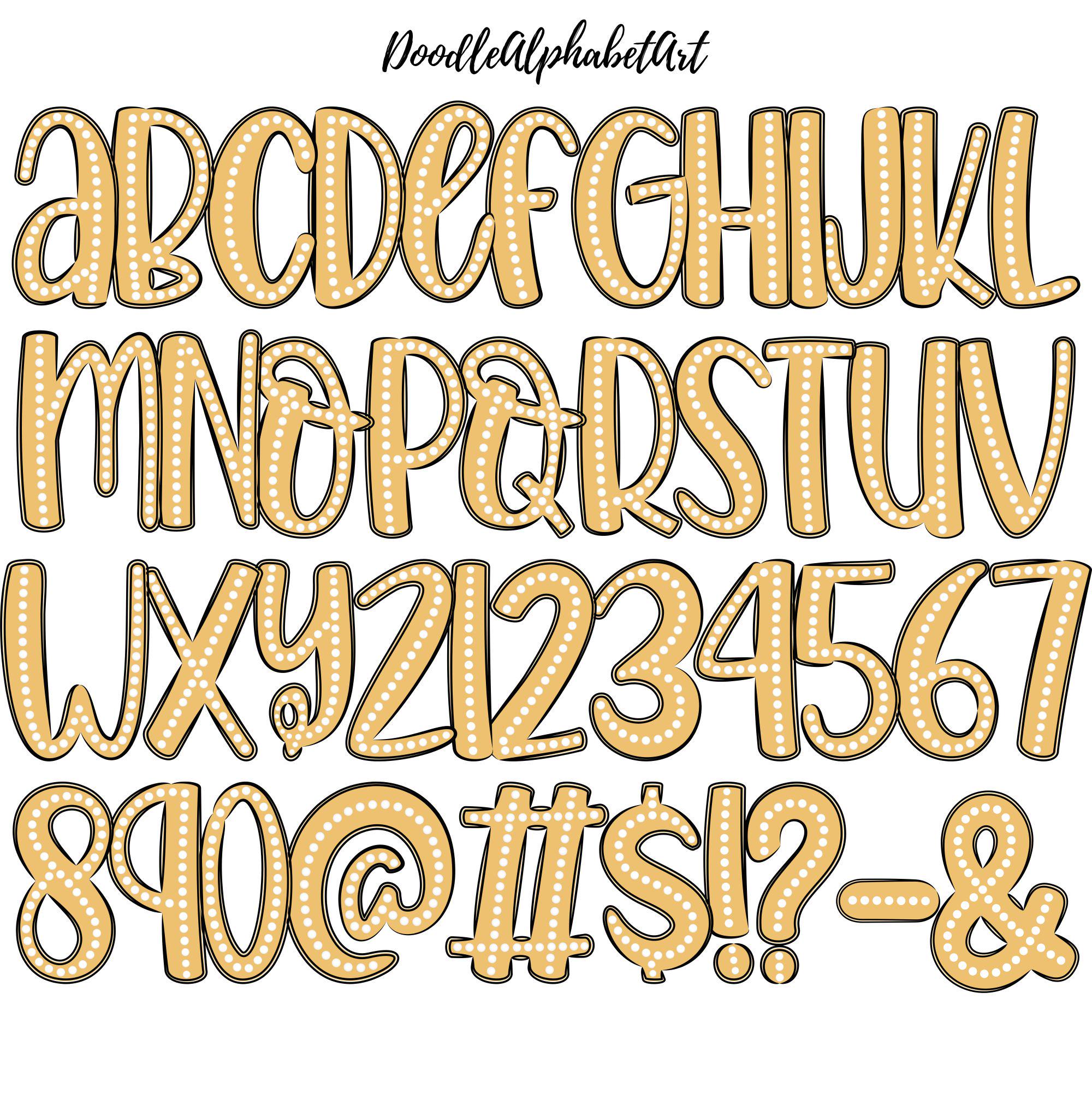 Fall Doodle Alphabet PNG Bundle: Handwritten Letter Sets (digital ...