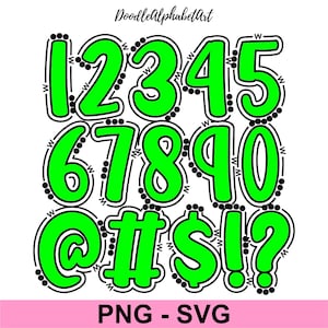 Outline Doodle Letters, Dots Blank Alphabet PNG SVG Bundle, Transparent ...