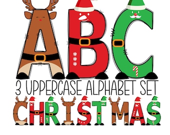 Green and Red Textured Alphabet Letters and Numbers Set - Etsy