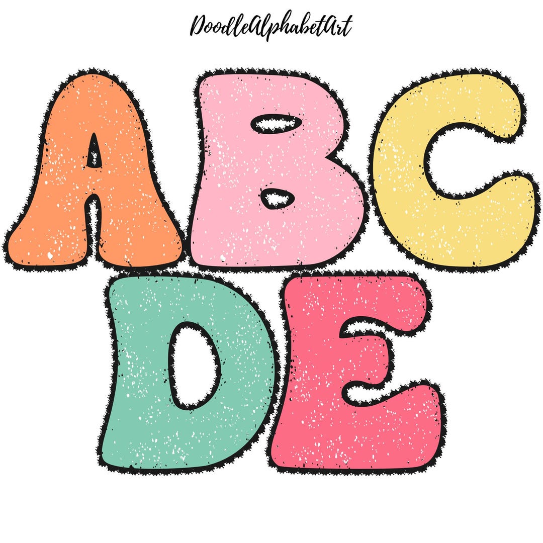 Retro Distressed Alphabet Letters PNG Bundle: Teacher Palette (digital ...