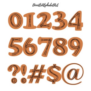Boho Earth Tones Alphabet Bundle - 10 Sets of Scribble Doodle Letters ...
