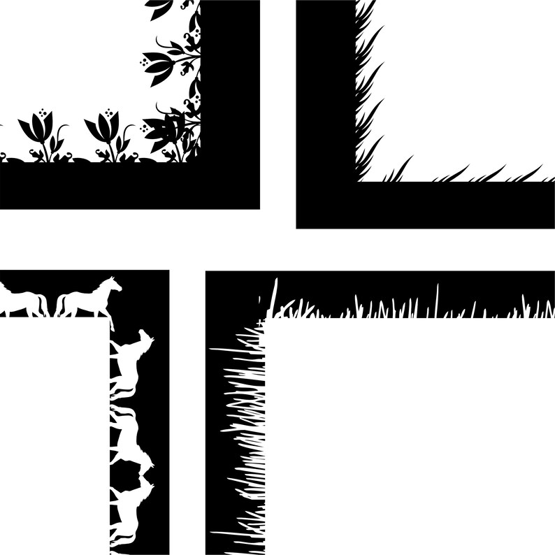 Black Border Frame Bundle PNG SVG EPS Pdf 20 Square Rectangle - Etsy