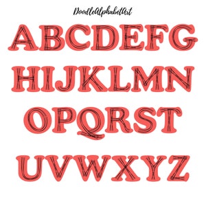 Boho Earth Tones Alphabet Bundle - 10 Sets of Scribble Doodle Letters ...