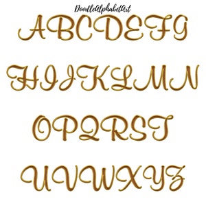 Faux Embroidery Alphabet PNG: Script Font, Doodle Stitch (digital ...