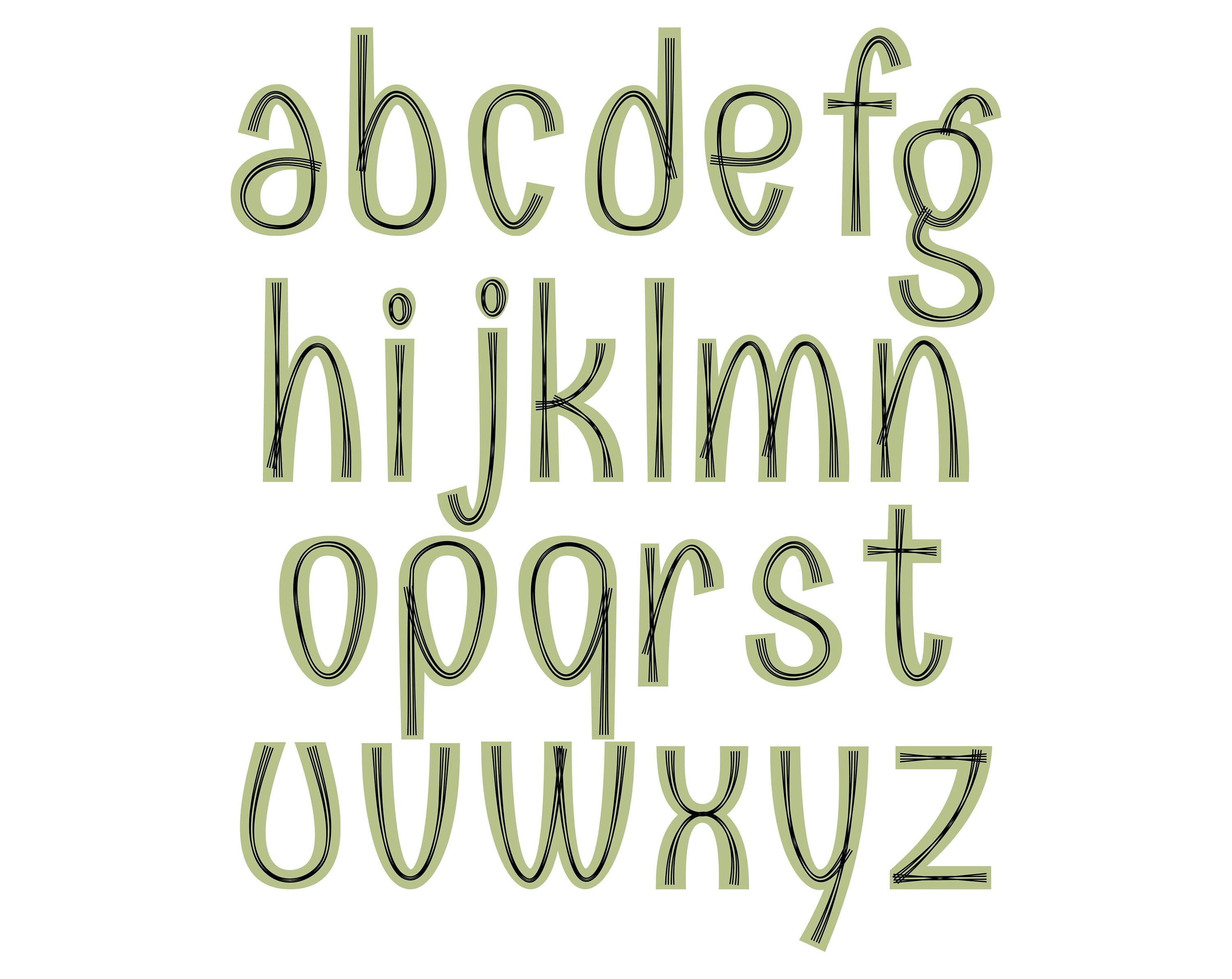 Scribble Alphabet Letters PNG: Hand-drawn Doodle Font (digital Download ...