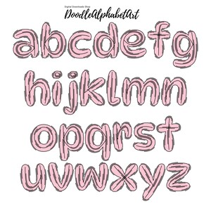 Hand-drawn Scribble Outline Doodle Alphabet PNG Bundle - Perfect for ...