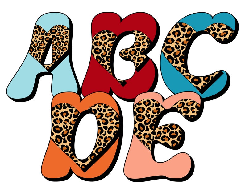 Valentine's Day Leopard Alphabet PNG Bundle LOVE - Etsy