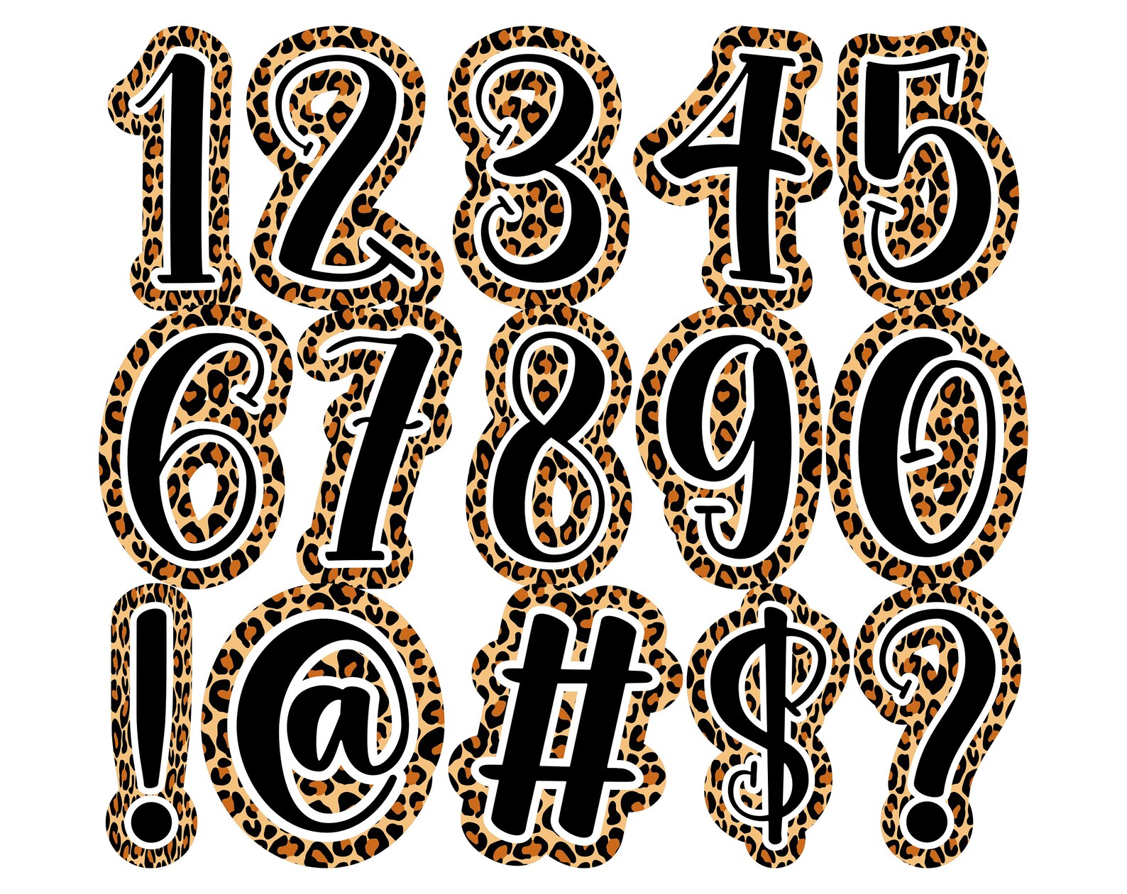 Leopard Doodle Alphabet Letters PNG Alphabet Baby PNG - Etsy