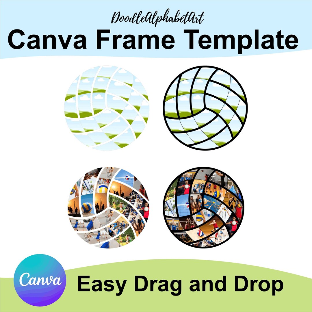 Volleyball Canva Frame, Sport Photo Collage Easy Drag and Drop Photo ...