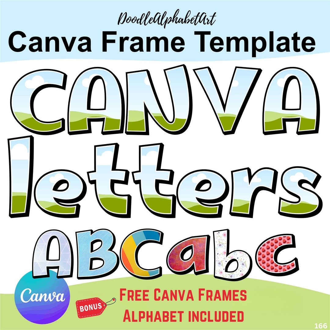 Canva Frame Letters, Bold and Thick Strokes Font, Doodle Alphabet ...