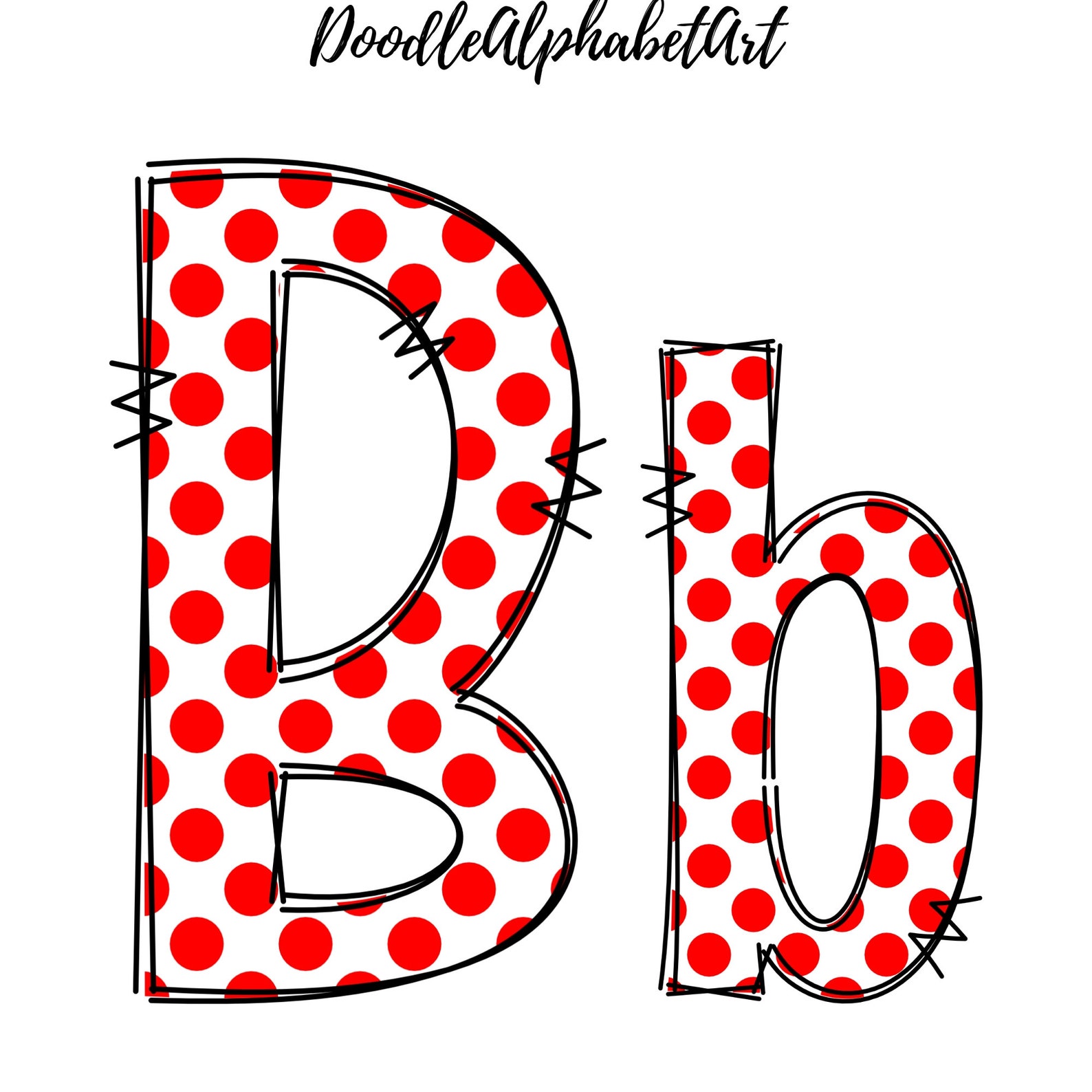 Red Polka Dot Doodle Alphabet PNG Bundle (digital Download) - Etsy