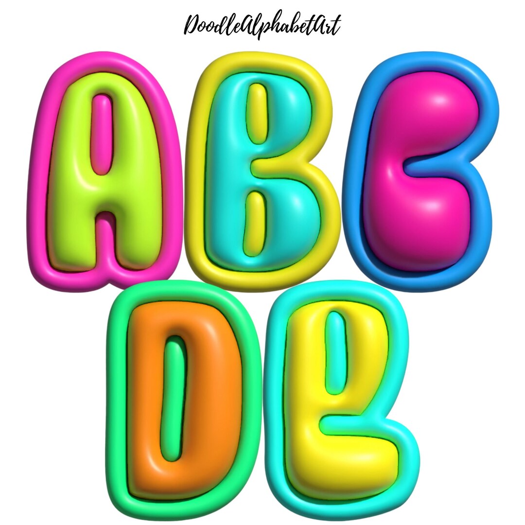Bubble Graffiti Alphabet PNG, 3D Inflated Letters, Street Art Alphabet ...