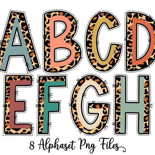Boho Doodle Alphabet Letters PNG Bundle Scribble Doodle - Etsy