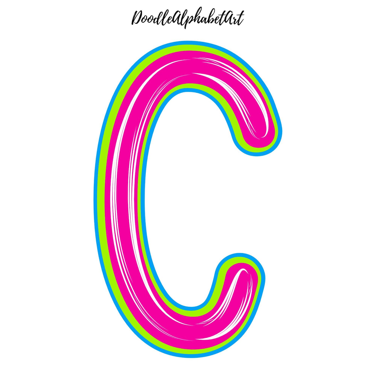 Funky Lettering Doodles PNG Bundle: Bright Color Alpha Pack (digital ...