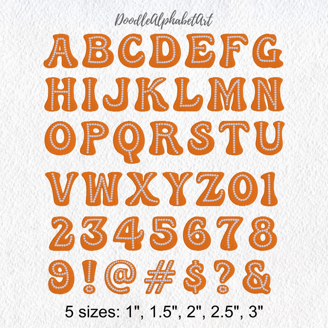 Groovy Dots Embroidery Font: Retro Satin Stitch (BX File) - Etsy