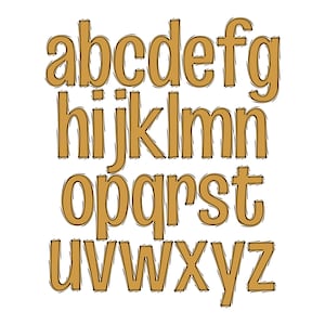 Boho Doodle Alphabet PNG Bundle: Wave Outline Letters (digital Download ...